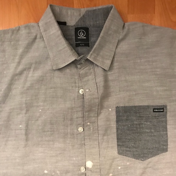 Volcom | Shirts | Color Distressed Volcom Short Sleeve Button Up | Poshmark